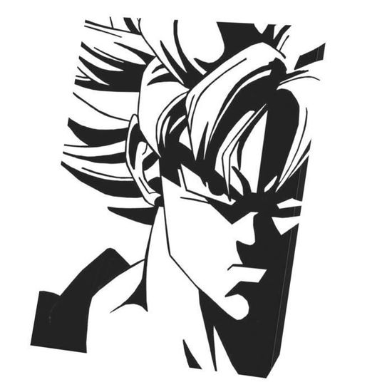 Tableau Décoratif Dragon Ball Super Son Goku Super Saiyan Noir Et Blanc