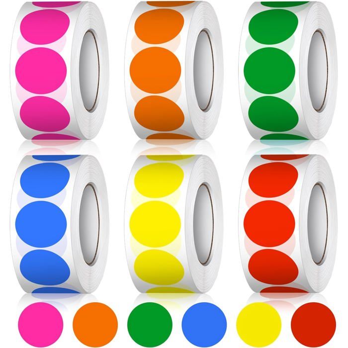 3000pc Gommettes Autocollantes 20mm Gommettes Rondes Multicolore ...