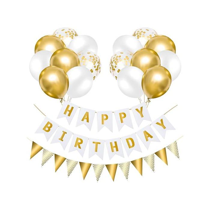 Decoration Anniversaire Banderole Happy Birthday Ballons Anniversaire ...