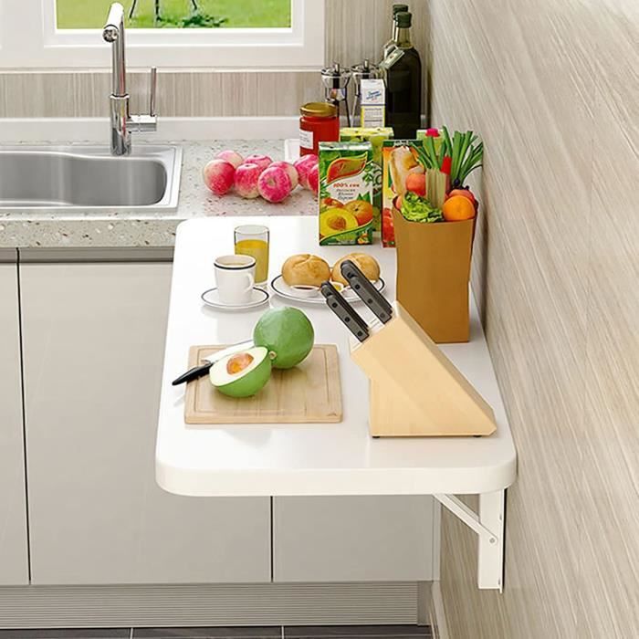 Table Murale Rabattable En Bois, Table Pliante Flottant Murale Table ...