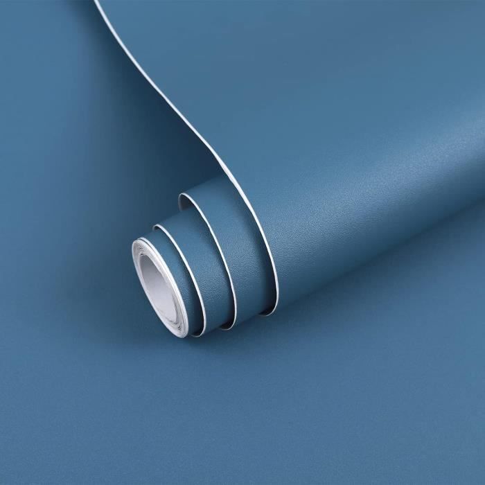 Papier Adhesif Pour Meuble Bleu Clair 60 × 500 Cm Papier Peint Adhesif ...
