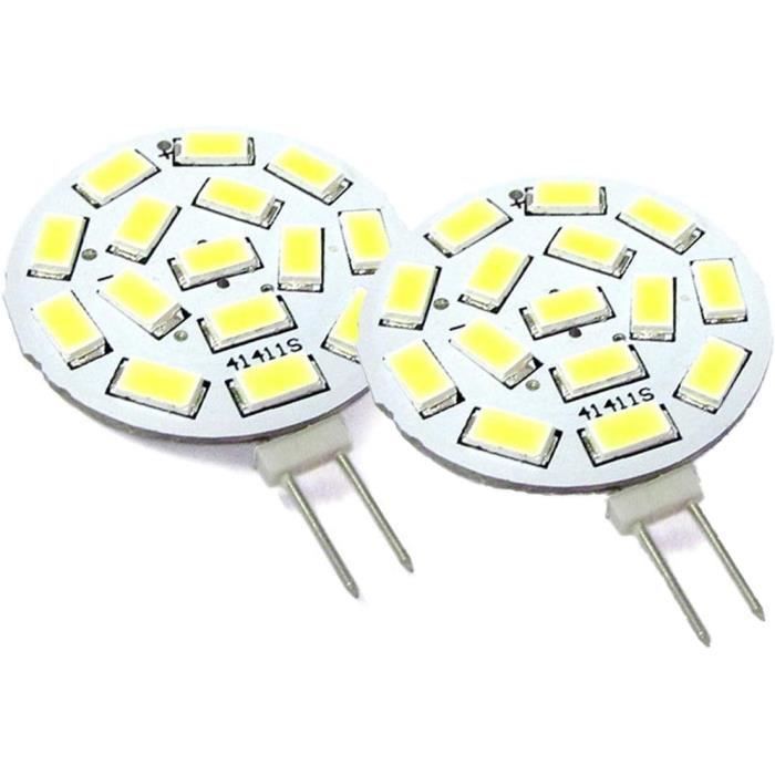 G4 ampoules LED 12V 24V 3.5W 350 Lumen 15 SMD 5630 10V-30V (2 PCS, Blanc Froid 6000K).[D549 ...