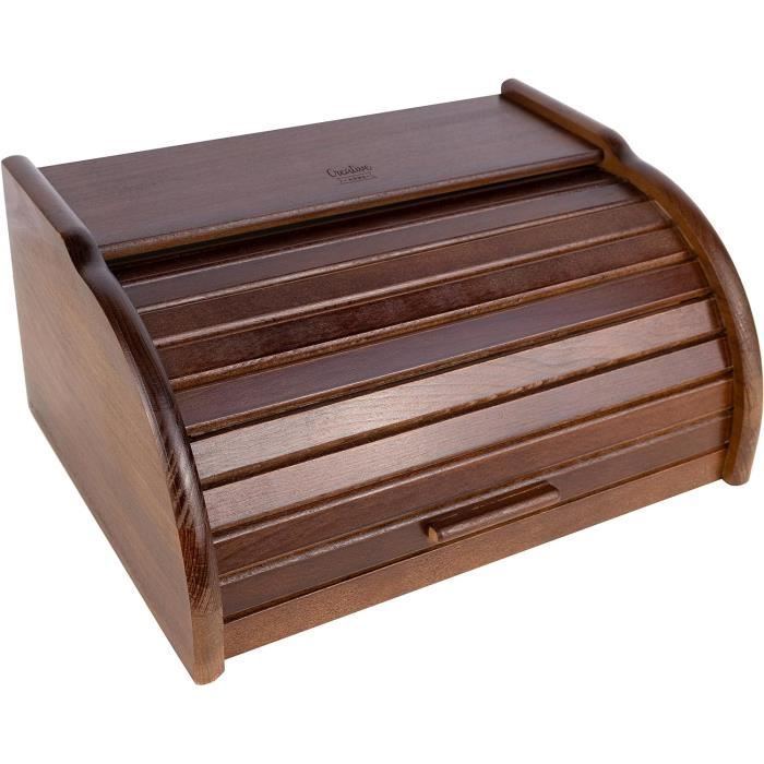 Boîte À Pain Brun | 38 X 28,5 X 17,5 Cm (+-- 1 Cm) | Hêtre Naturel | Avec Couvercle | Boite À ...
