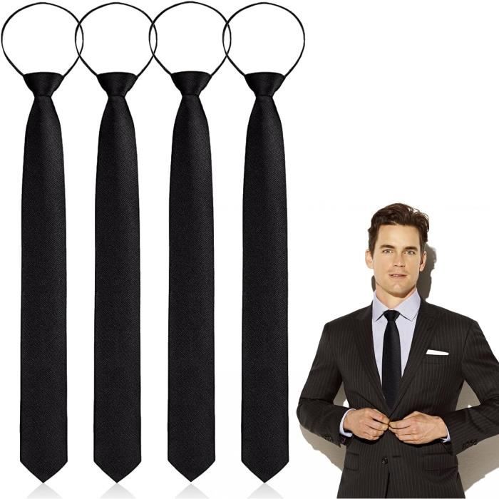 Lot De 4 Cravates Réglables Pour Homme Avec Fermeture Éclair, Nœuds Pré ...