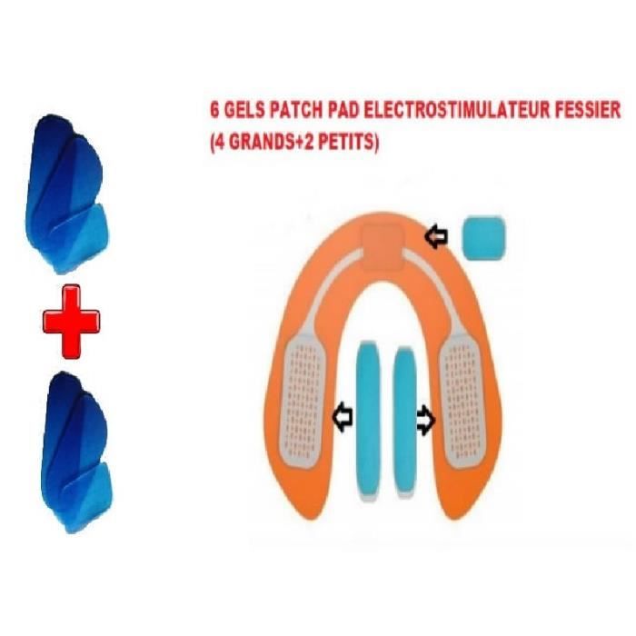 GEL PATCH PAD ELECTROSTIMULATION FESSIER/ UNIVERSEL / 6 PCES (4 GRANDS+ ...