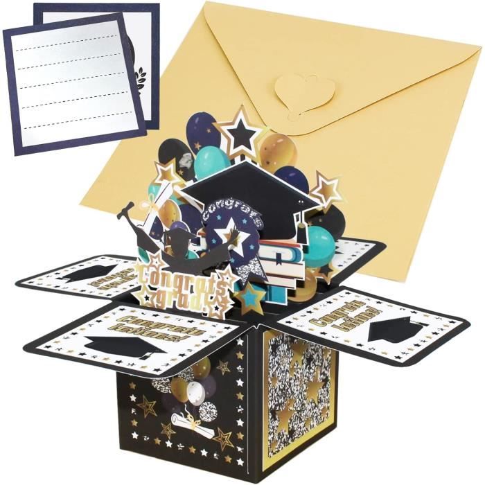 Carte Cadeau Remise Diplômes 3d Carte Pop-Up Graduation Cartes Vœux ...