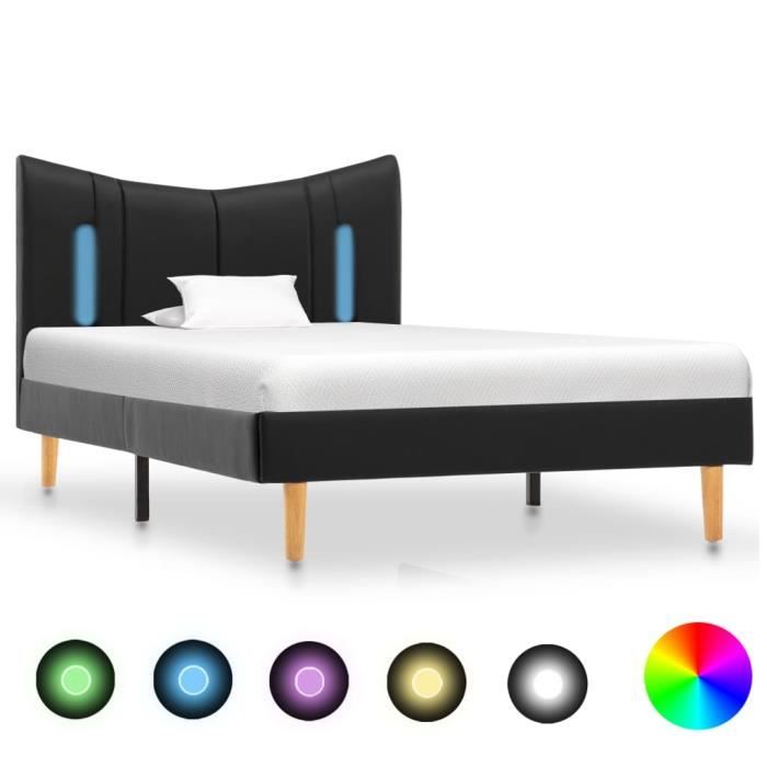 Mode - Lit adulte avec LED Moderne Structure de lit Cadre de lit - Lit ...