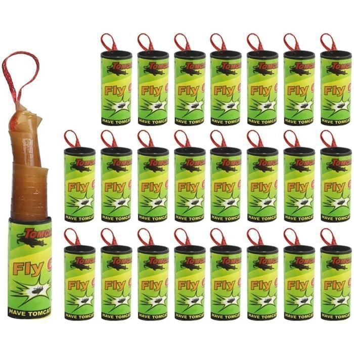 24 Pcs Attrape Mouches Etanche Piège à Moustique Non-Toxique Rouleau ...