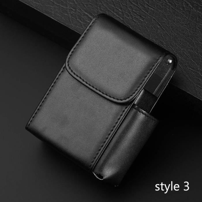 Boîte à cigarettes en cuir PUs briquet porte tabacs beau cadeau outils ...