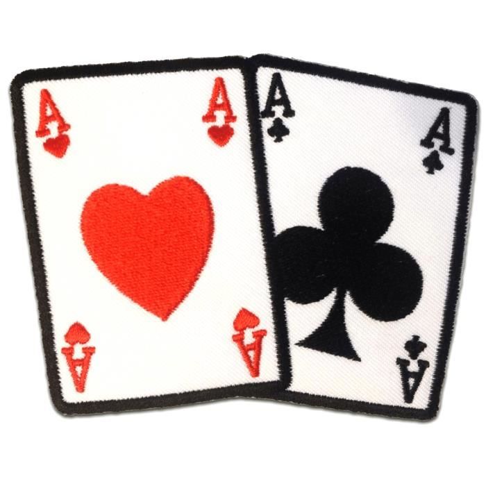 Poker ase carte Biker - Ecusson thermocollant patches appliques, Taille ...