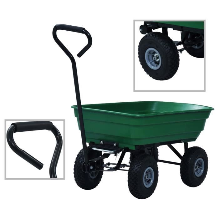 Chariot à main de jardin - DIOCHE - 300 kg - 75 L - Vert - Cdiscount ...