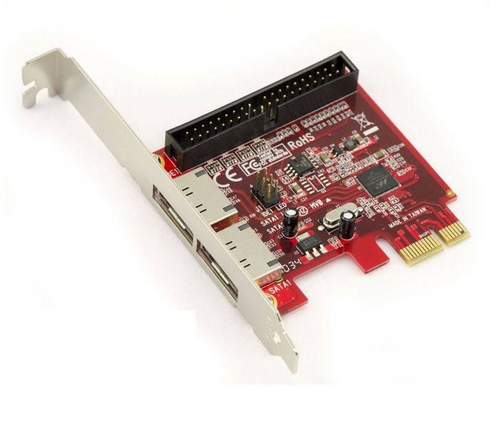 Carte contrôleur PCIe eSATA 3.0 - Marvell - 88SE9128-NAA2 - 2 Ports SATA - 1 Port IDE - RAID 0 ...