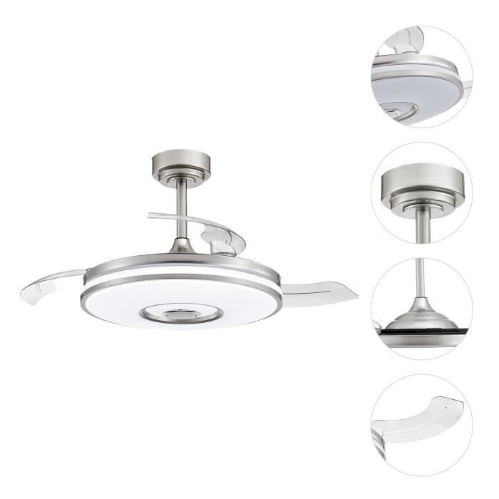 KEDIA. Ventilateurs de plafond avec lampe intégrée Modern Invisible Fan ...