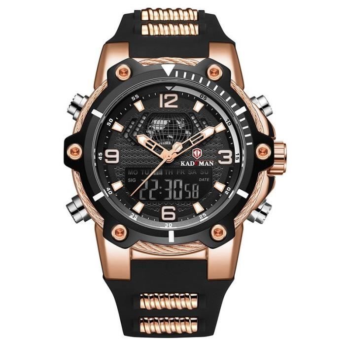 Montre Connectée Lemonda Kademan Montres De Luxe Double Mouvement Caoutchouc Montre Homme Casual ...