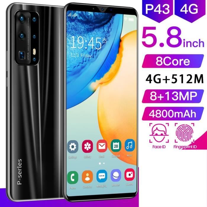 P43 Pro 5,8 pouces HD grand écran Smartphone 512M + 4G reconnaissance d ...