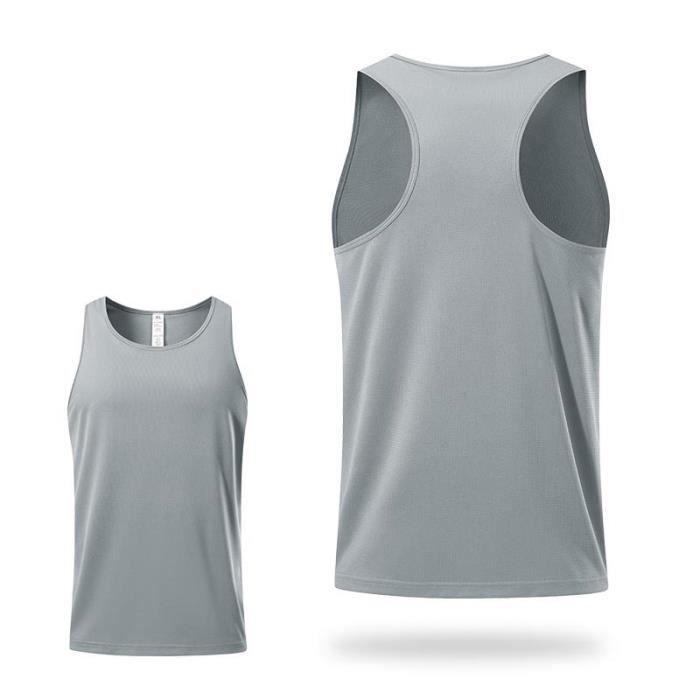 Débardeur de sport homme Col rond Sans manches Léger Respirant Tissu ...