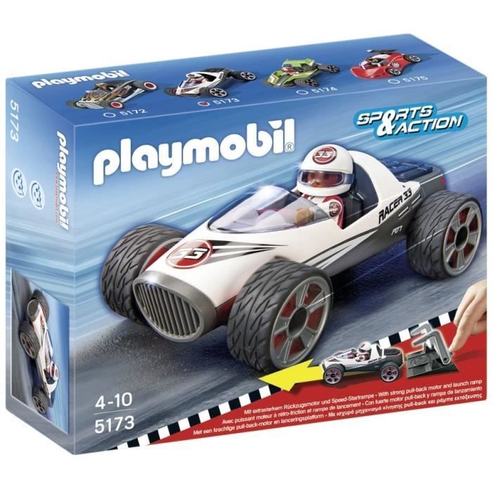 PLAYMOBIL - Bolide Racer - 1 personnage - 1 bolide à rétro-friction ...