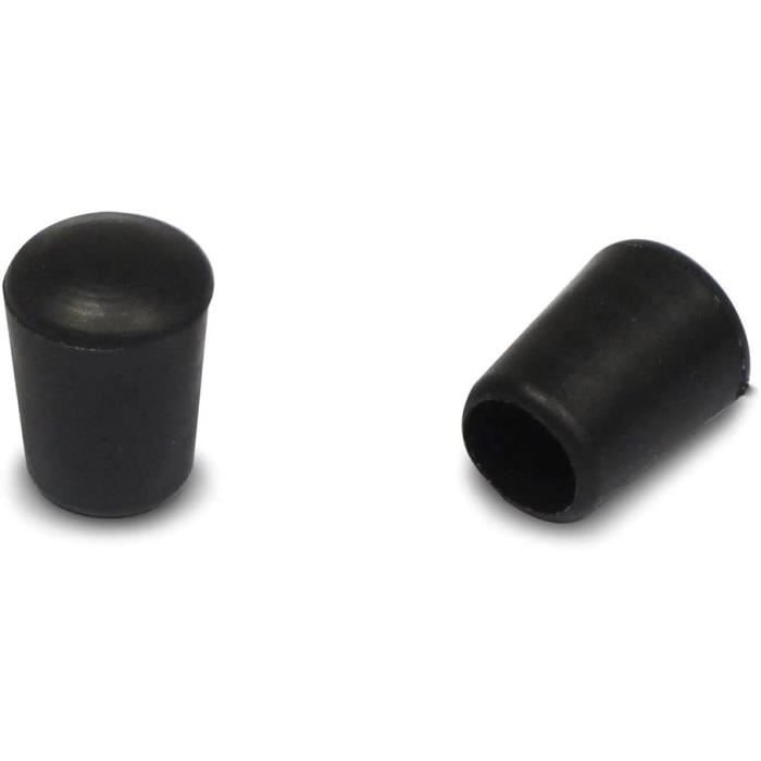 Embout Rond Caoutchouc Noir De Protection Finition Pour Tube De ...