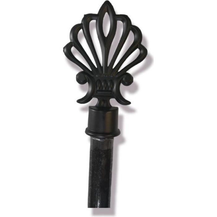 Tringle à Rideaux en métal Télescopique Extensible 160 à 300 cm avec Embouts déco - Crown Noir ...