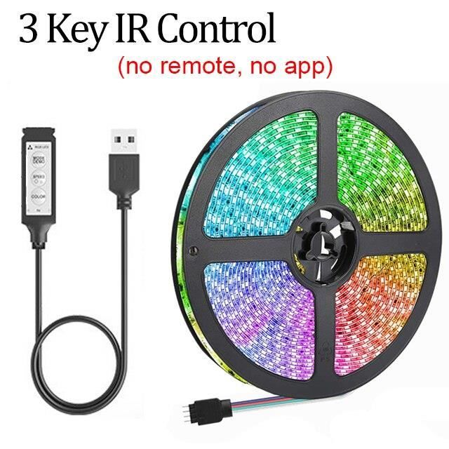 3 Key Control 2m Full Set Bande lumineuse LED RVB USB rétroéclairage TV Bluetooth lampe ...