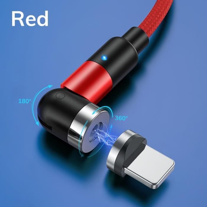 Red--2m for 8-Pin -câble magnétique USB Micro et Type C AM59,cordon de ...