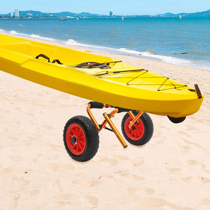 Chariot de kayak pliable en aluminium - Roues en mousse - Capacité de ...
