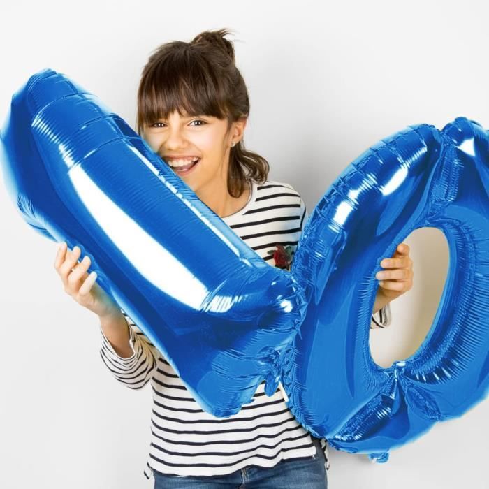 Ballon Chiffre Anniversaire 9 Bleu,Numéro 9 Feuille Géante Hélium ...
