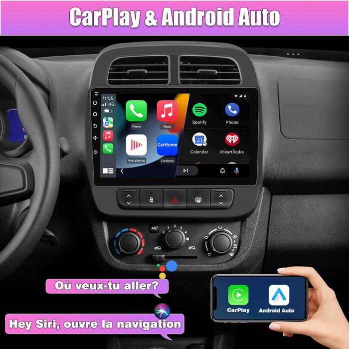 AWESAFE Autoradio Android 13 2Go+64Go pour Renault KWID (2015-2019) 10 ...
