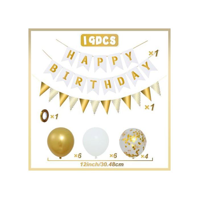Decoration Anniversaire Banderole Happy Birthday Ballons Anniversaire ...