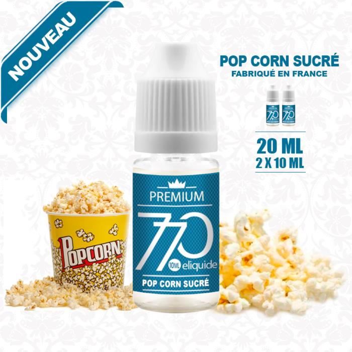 E-LIQUIDE SAVEUR POP-CORN SUCRE 20ML EN 6MG DE NICOTINE - 2 X 10 ML ...