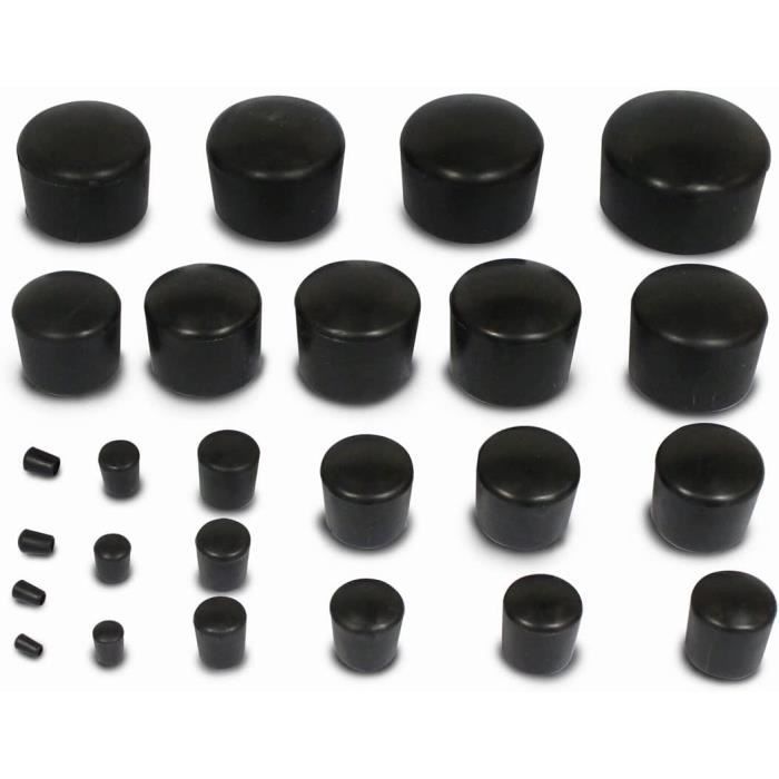 Embout Rond Caoutchouc Noir De Protection Finition Pour Tube De ...