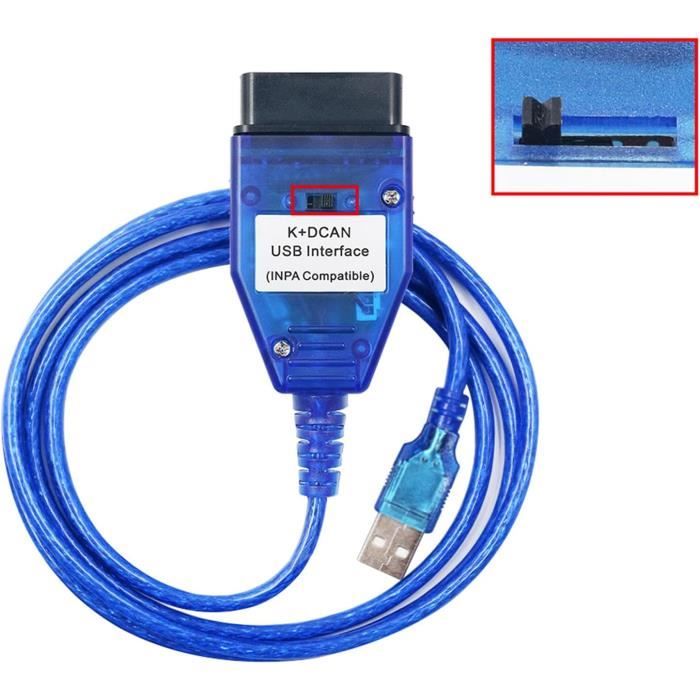 Câble DCAN KDCAN pour interfaces USB série E IN-PA OBD2 Scanner de diagnostic OBD2 Outils de ...
