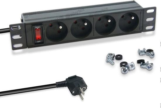 Multiprise Rackable 10 Pouces Bandeau 4 Prises avec Interrupteur pour ...