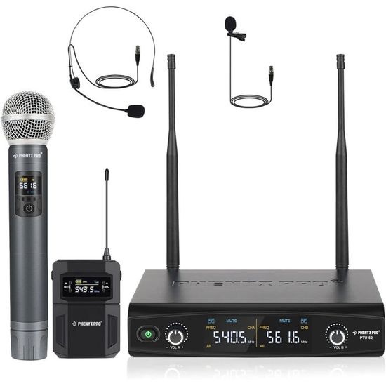 Phenyx Pro Wireless Microphone System, with Handheld Microphone/Pocket ...