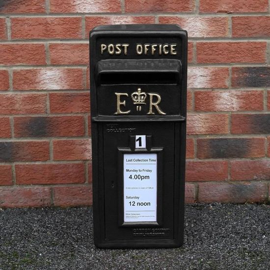 Boîtes aux Lettres Noire en Fonte Réplique Authentique Collecte Poste ...