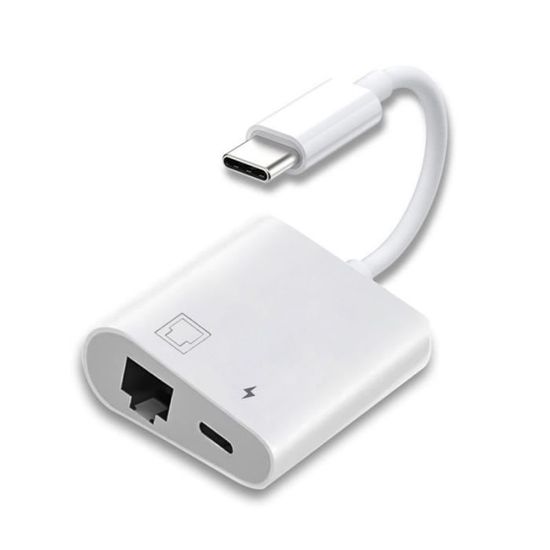 Adaptateur Réseau 2 En 1 Usb C Vers Rj45 100 Mbps Avec Charge Pd 24 W ...