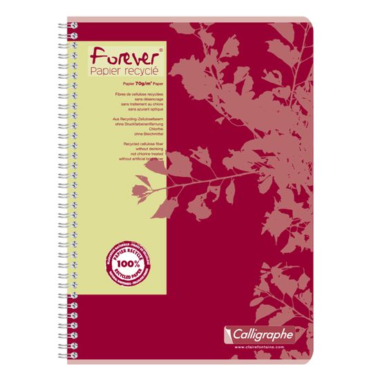 Cahier à spirales Forever - Format A4 (70 g-m2) - 180 pages à petits ...