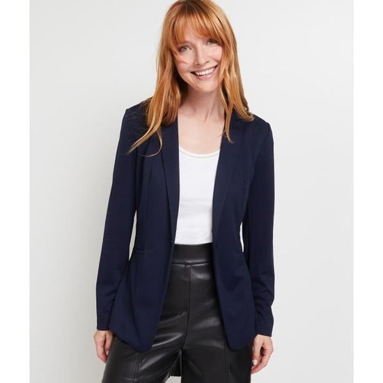 GRAIN DE MALICE - Veste en maille col tailleur femme Marine - Cdiscount Prêt-à-Porter