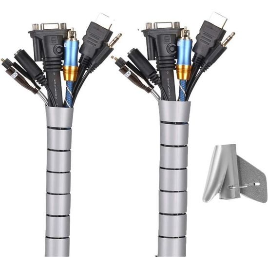 Cache Cable 2 Pack, Flexible Range Câble Mosotech 2x3m PE Câble ...