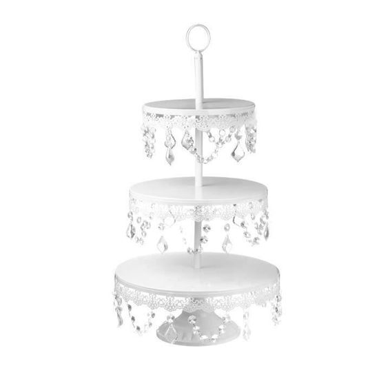 Ywei Gâteau Dessert Support Plateau Rond - 3 couches - 20x25x30x58cm ...