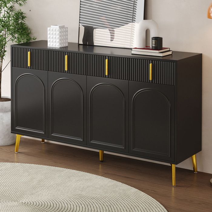 Buffet bahut - Buffet moderne avec 4 tiroirs et 4 portes - Pour chambre ...