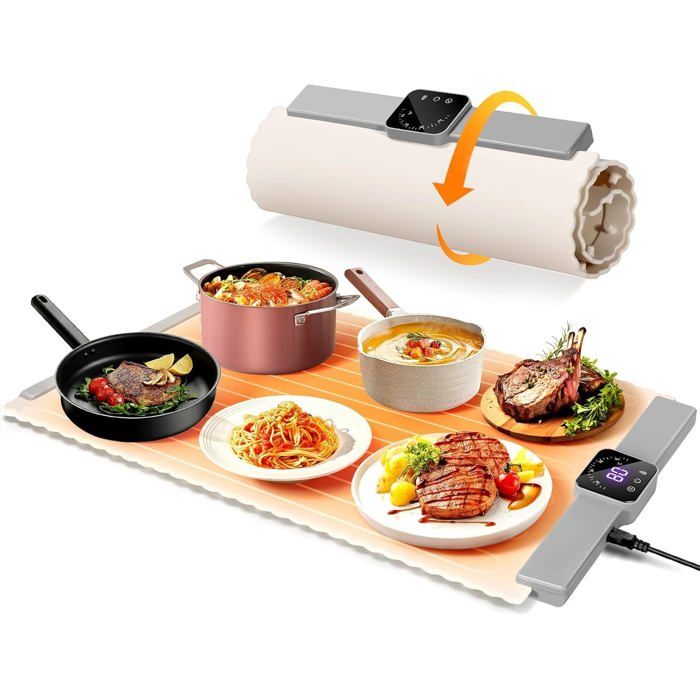 DoubleCare Chauffe Plat Électrique Pliable Flexible avec 5 Réglages de ...