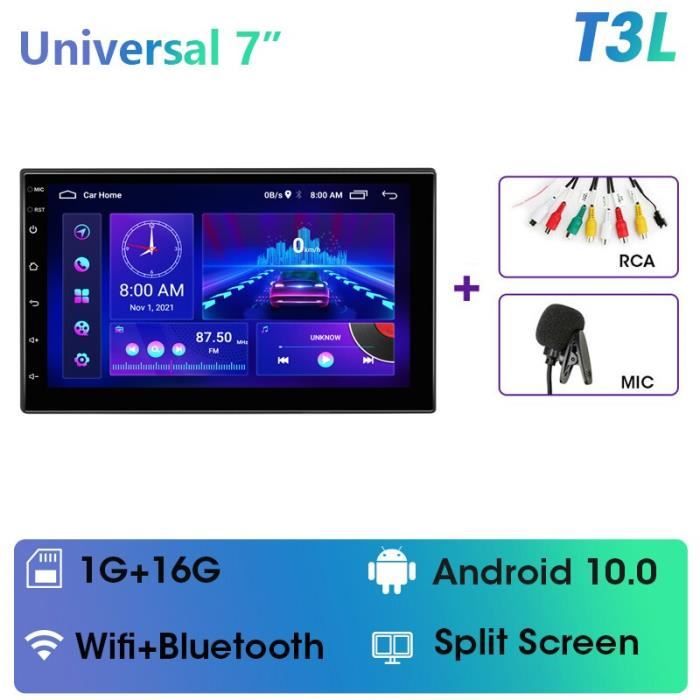 Fan de micro T3L - autoradio Android 7 ", navigation GPS, lecteur multimédia vidéo, 2din ...