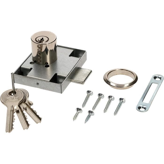 Serrure De Meuble 45 X 56 Mm - Serrure À Visser Gauche Avec 3 Clés - Cdiscount Bricolage