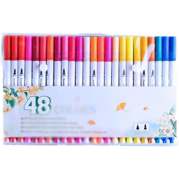 Feutres Coloriage Stylos Pinceaux À Double Pointe, Stylos Multicolores ...