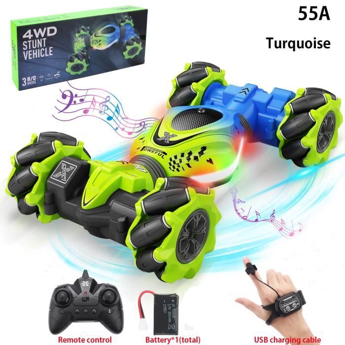 Vert DEUX RC 1B - Voiture de cascade RC à détection de geste pour enfants, Jouets télécommandés ...