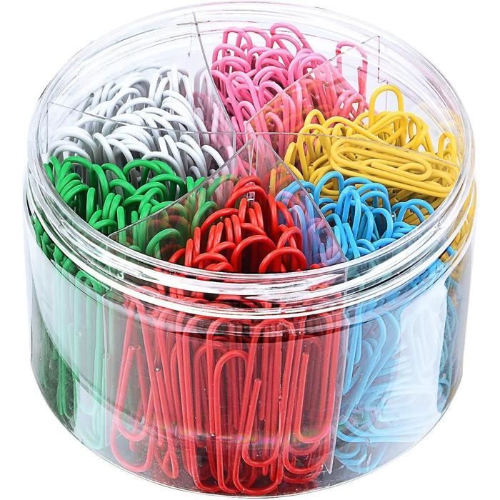 Lot De 300 Trombones Colorés En Métal Enduit Avec Boîte Pour Bureau ...