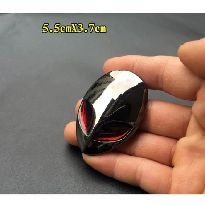 2-1 PCS Full Metal 3D Alienware Alien Head Auto Logo Sticker Vinyl ...