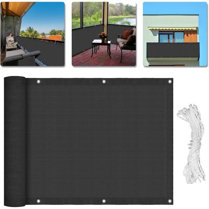 Brise vue en polyéthylène haute densité À tendre sur balcon ...