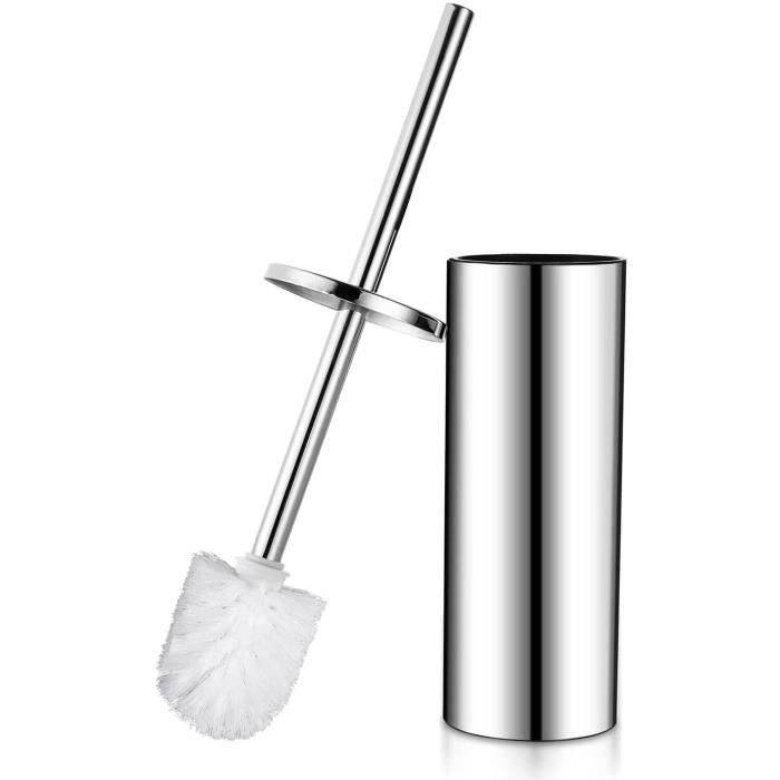 Brosse Toilette Balai WC et Support sur Pied Acier Inoxydable avec Une Tête de Remplacement ...